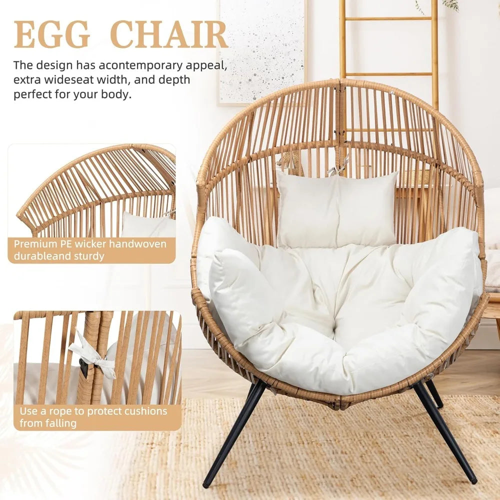 Wicker Egg Chair with Cushion – Cozy, Stylish & Indoor/Outdoor Lounge ...